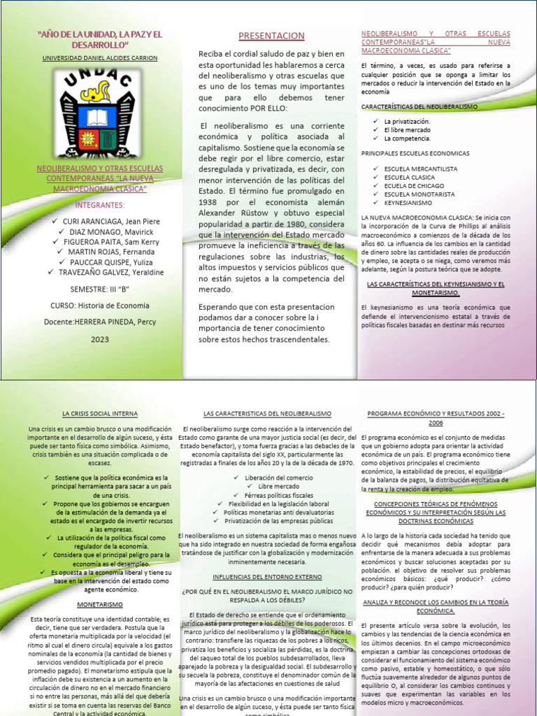 triptico[1] | PDF | Neoliberalismo | Monetarismo