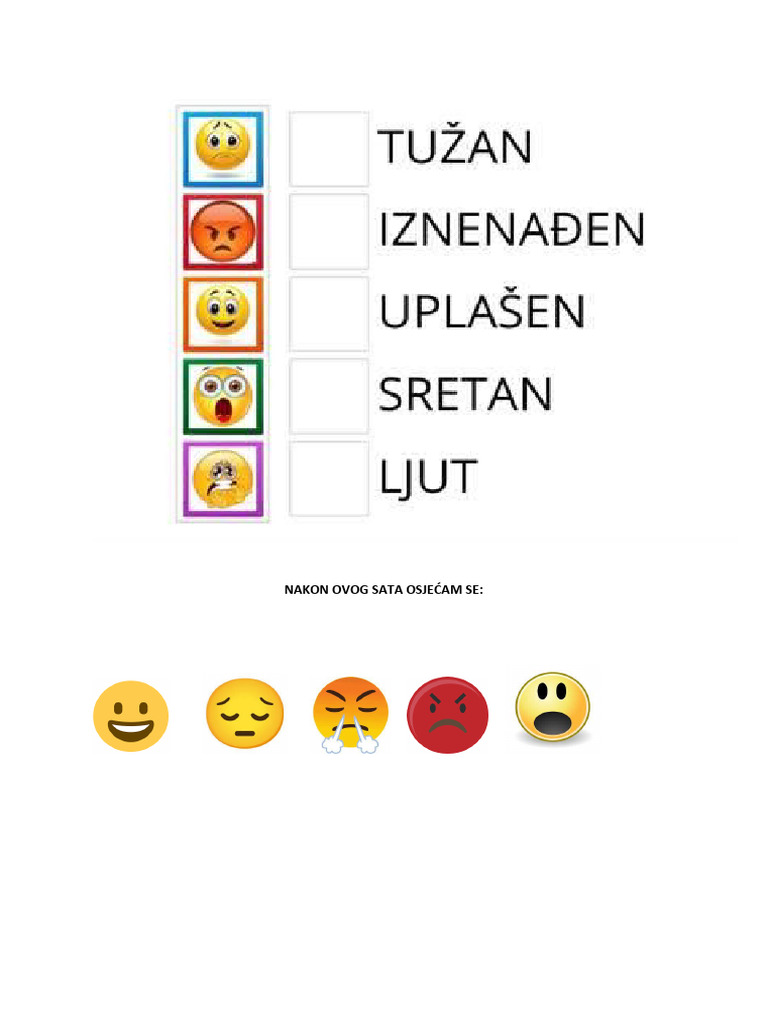 Emocije Listić | PDF