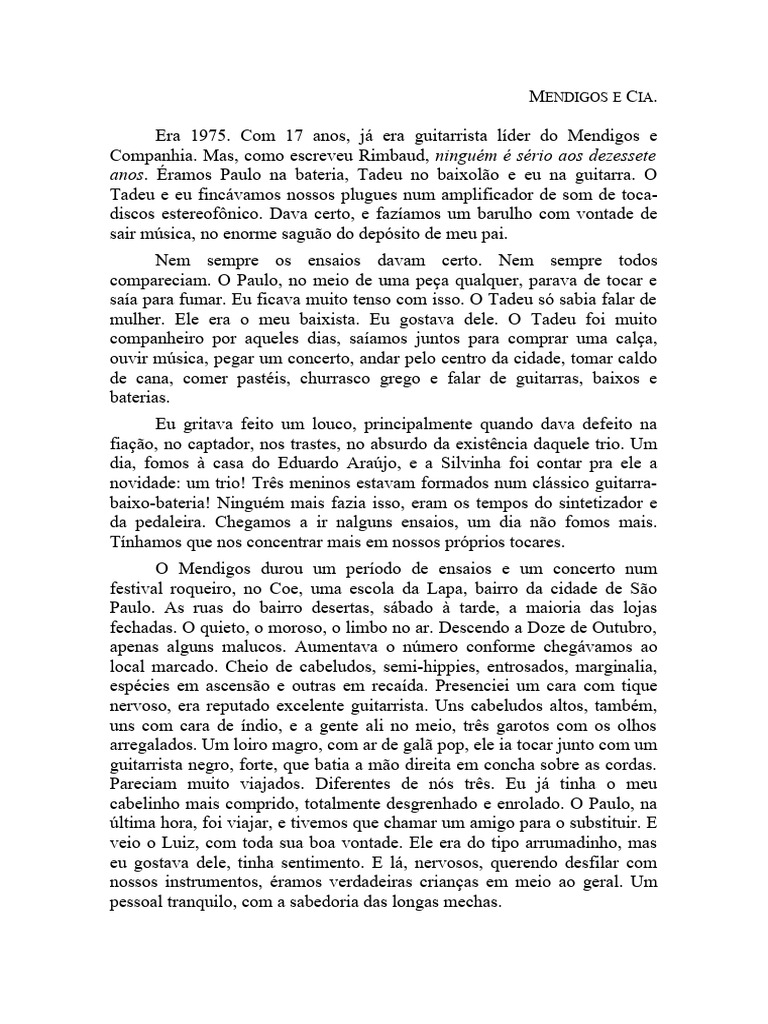 Mendigos e Cia. | PDF