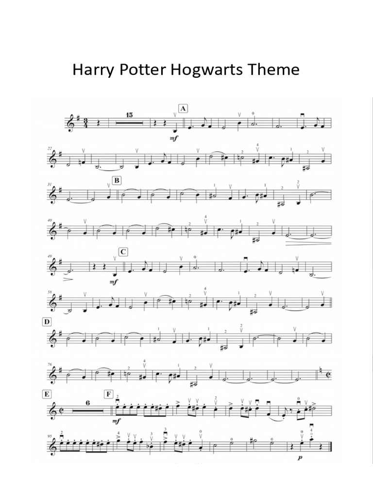 Harry Potter Hogwarts Theme Pdf 