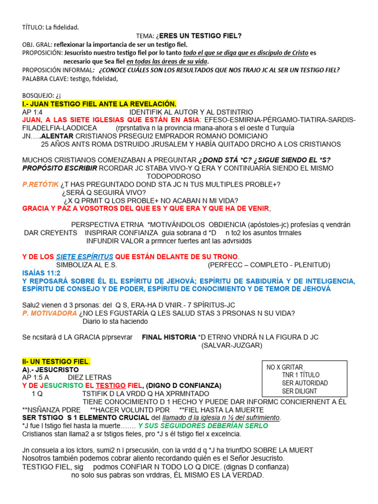34 Eres Un Testigo Fiel | PDF | Sacerdote | Cristo (título)