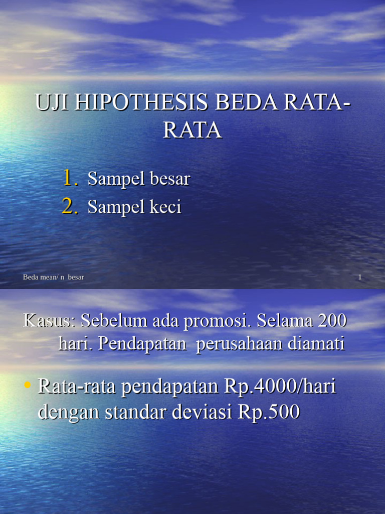 Uji Hipotesis Beda Rata Rata | PDF