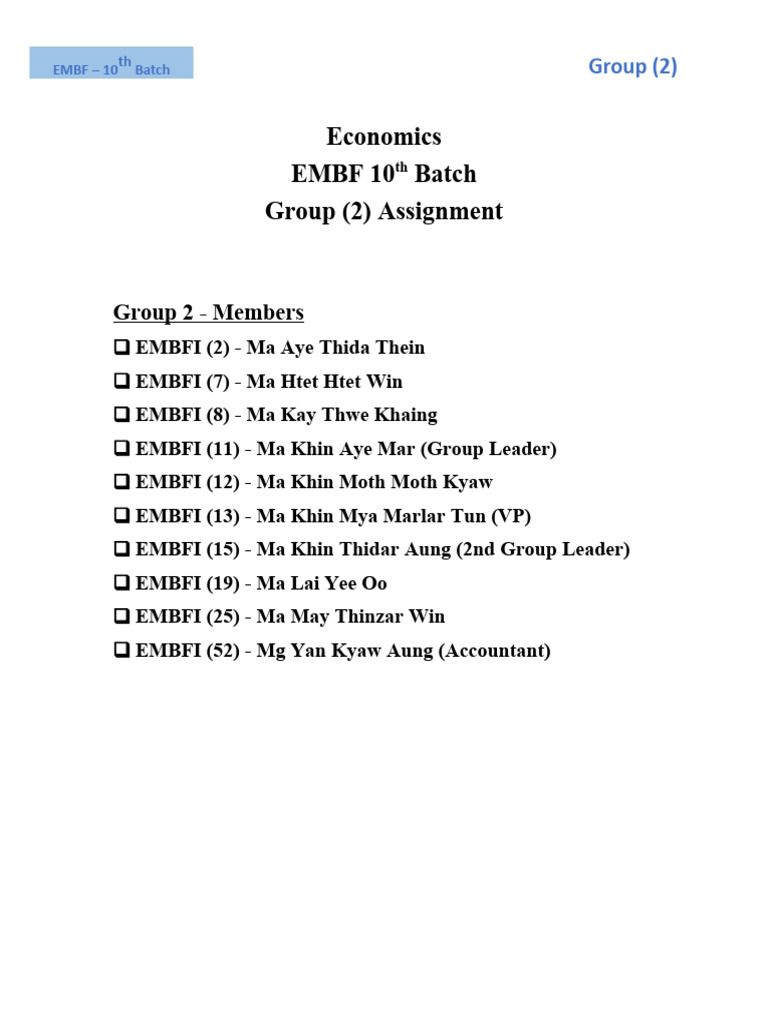 Group2 Economic Assigment 1 | PDF | Demand | Elasticity (Economics)