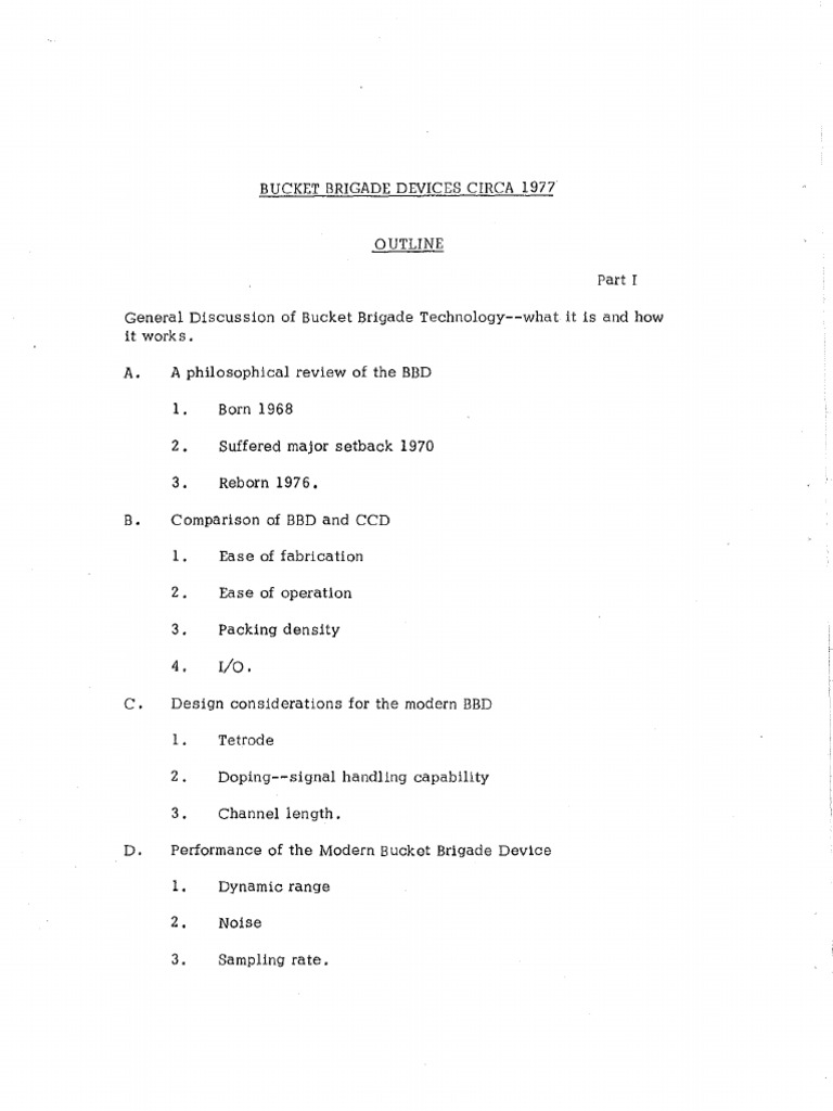 Bucket Brigade Device | PDF
