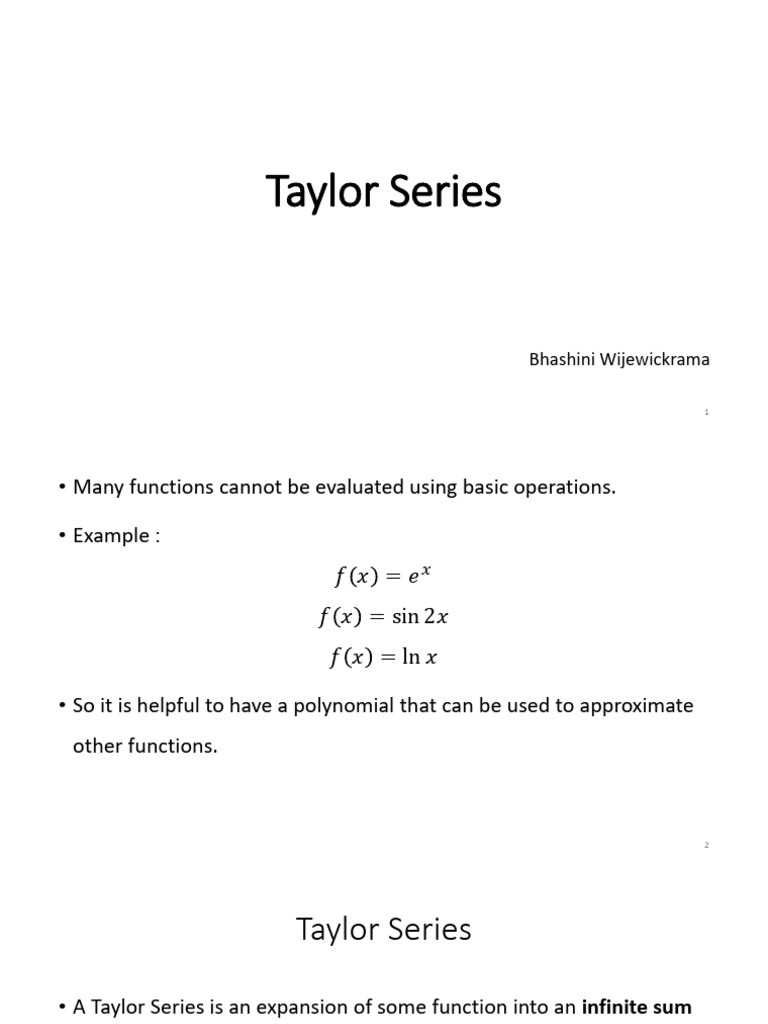 Taylor Series | PDF | Discrete Mathematics | Algebra
