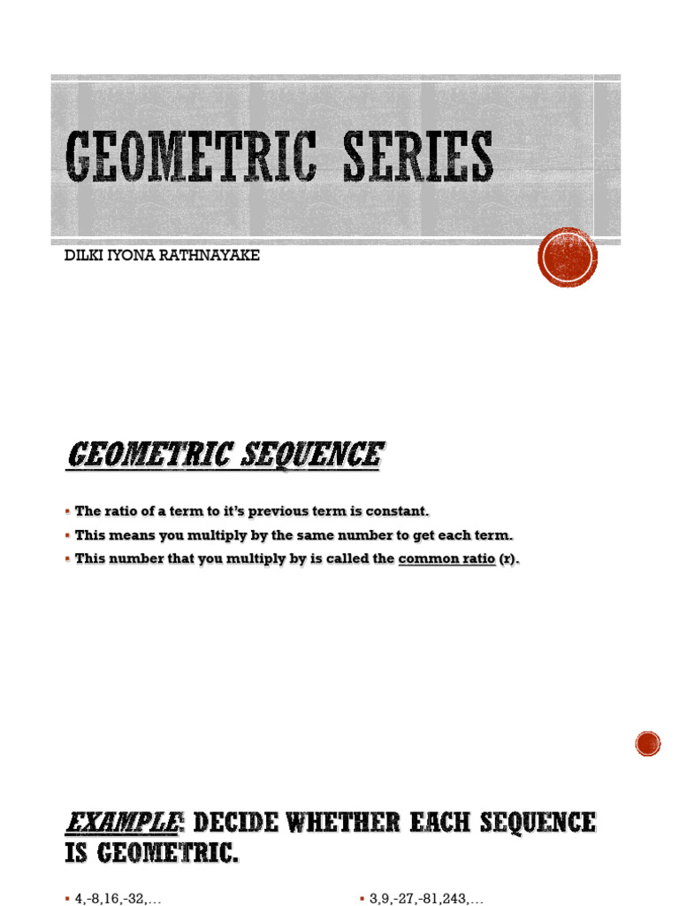 Geometric Series | PDF | Mathematical Analysis | Calculus