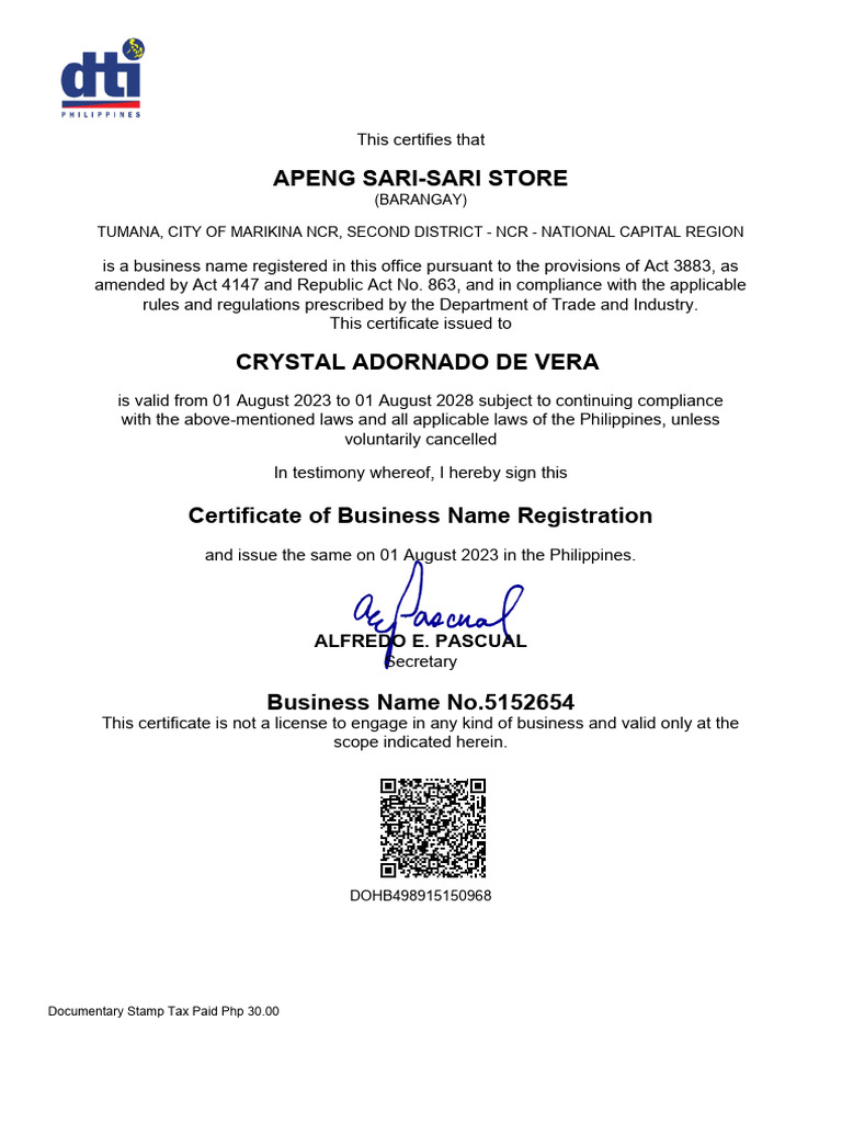 BN Certificate-Dohb498915150968 | PDF