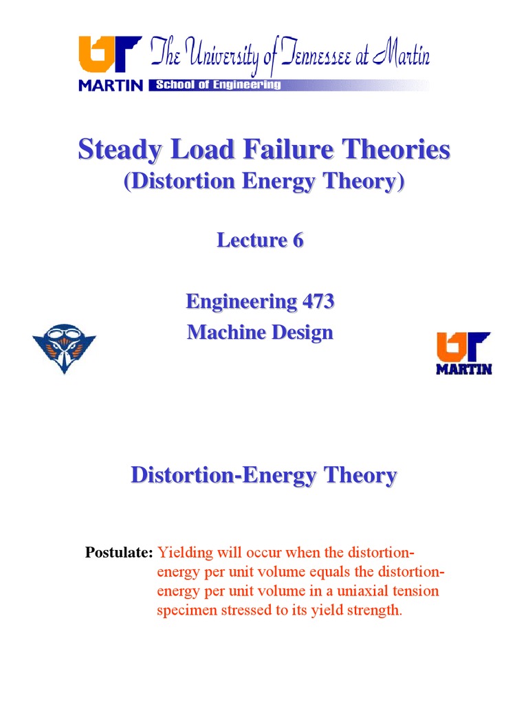 Distortion Energy Failure Theory Overview | PDF | Yield (Engineering ...