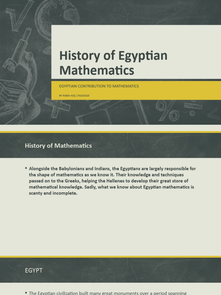History of Egyptian Mathematics | PDF | Social Science
