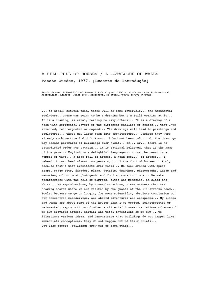3 Pancho Guedes, 1977, A Head Full of Houses, A Catalogue of Walls ...