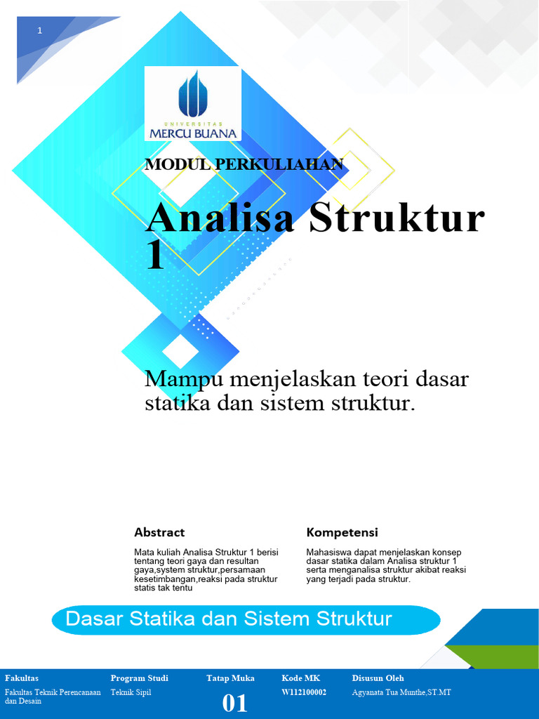 Modul Analisa Struktur I (TM1) | PDF