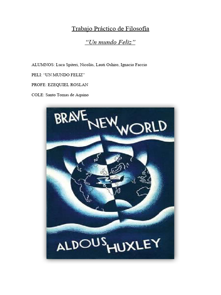 Análisis filosófico de "Un Mundo Feliz" | PDF | Felicidad | Placer