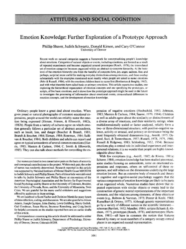 Emotion Knowledge Further Exploration | PDF | Emotions | Concept