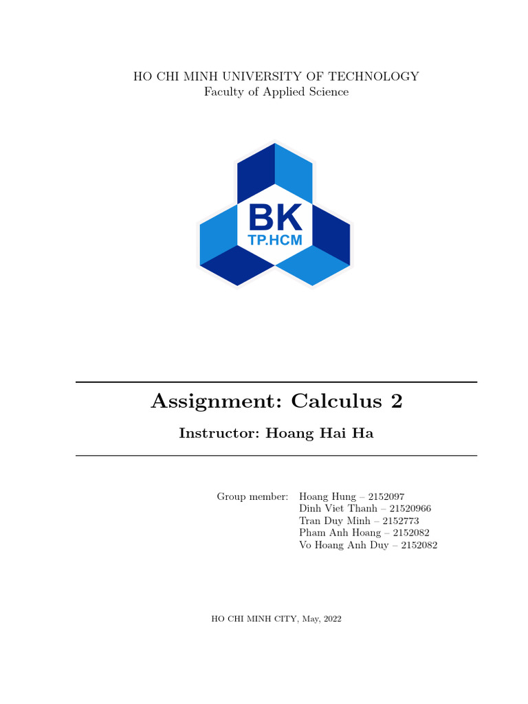 123doc Giai Tich 2 Bai Tap Dai Hoc Bach Khoa TPHCM | PDF | Applied Mathematics | Mathematical ...