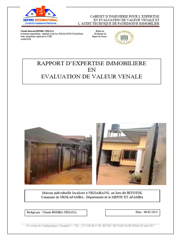 Rapport d'expertise immobilière vénale | PDF
