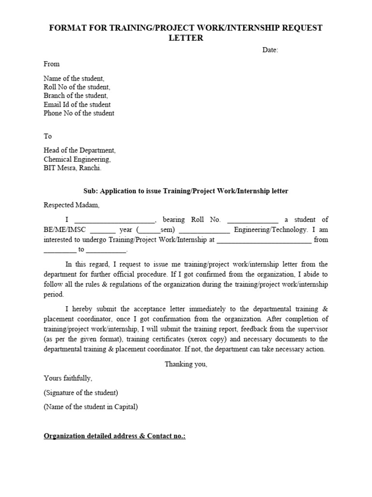 00 Format For Training Letter | PDF | Career & Growth