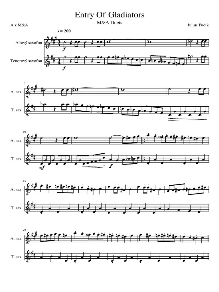Entry of Gladiators - Score and Parts | PDF