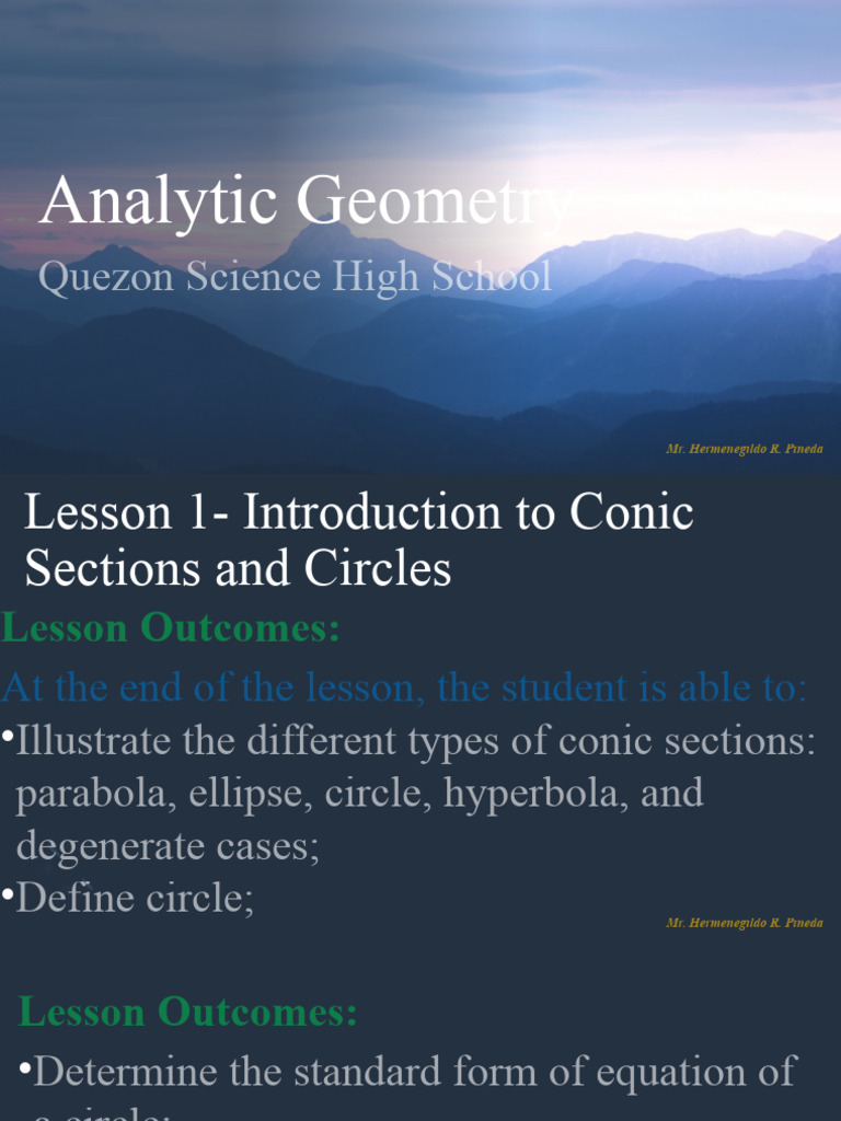 Lesson1 - Illustrating A Conic Sections | PDF | Classical Geometry ...