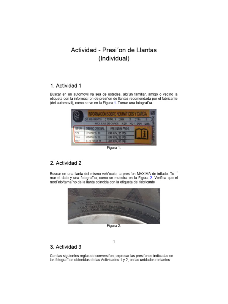 Actividad Presi N de Llantas | PDF