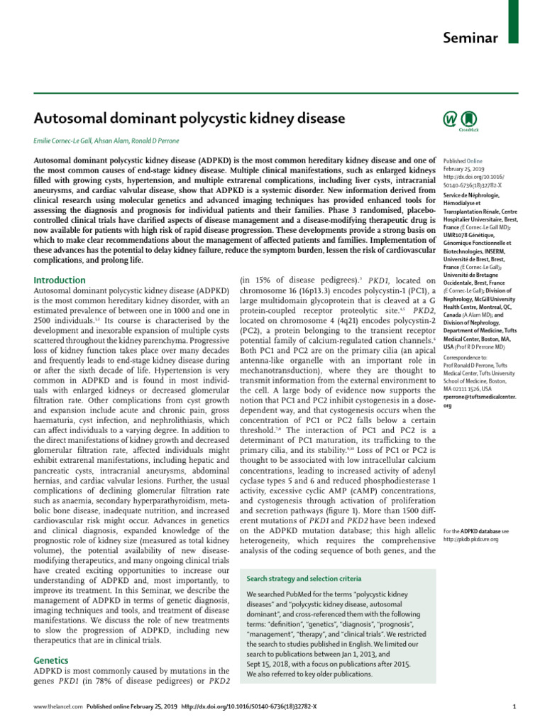 Seminar: Emilie Cornec-Le Gall, Ahsan Alam, Ronald D Perrone | PDF