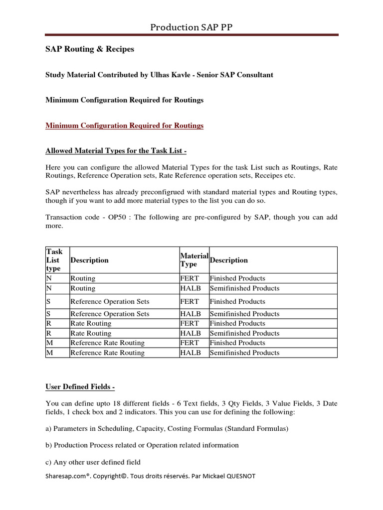 Sap Routing And Recipes Pdf Parameter Computer Programming