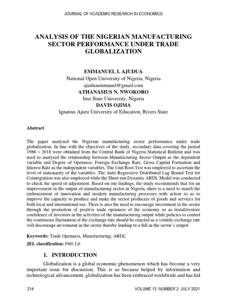 Manufacturing Sector and Globalization | PDF