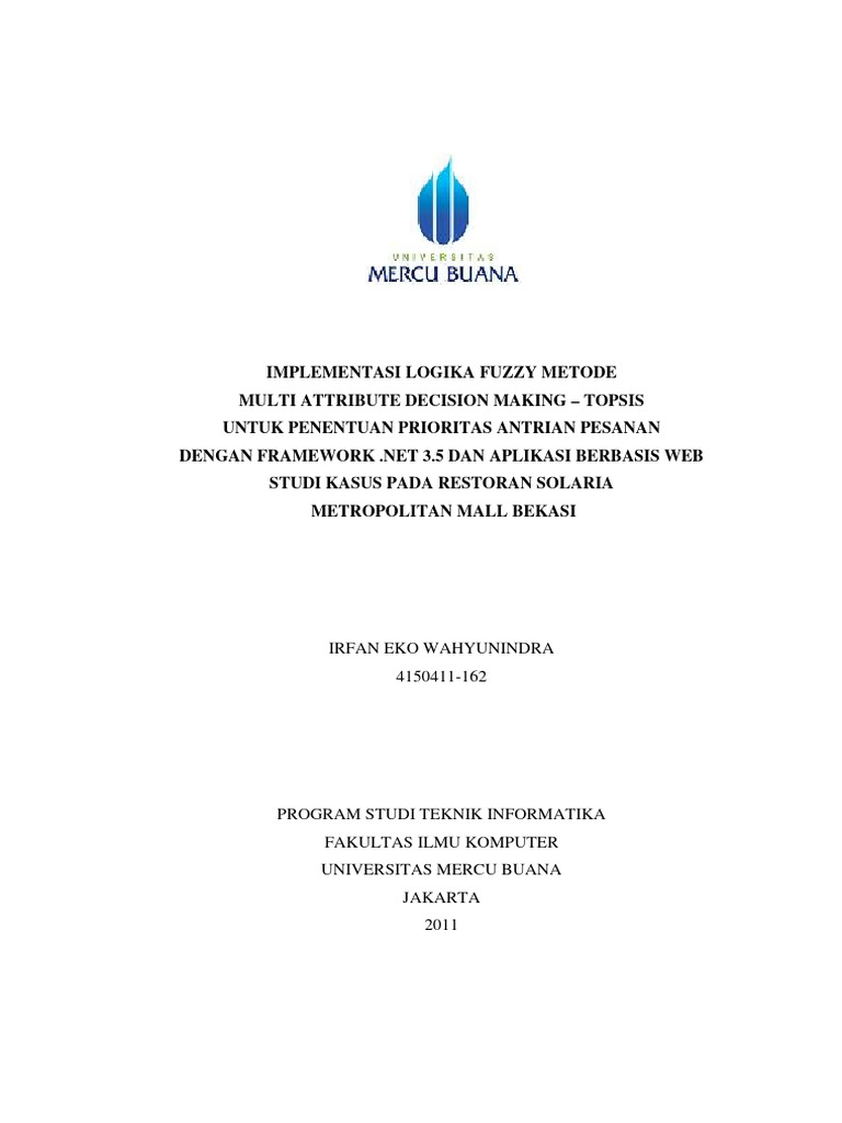 IMPLEMENTASI LOGIKA FUZZY METODE MULTI ATTRIBUTE DECISION MAKING ...