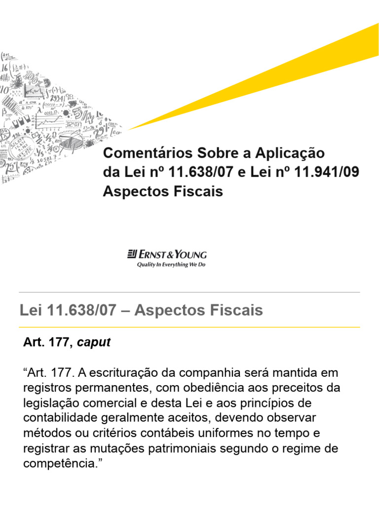 Comentarios Sobre A Aplicacao Da Lei N 11638 07 e Lei N 11941 09 ...