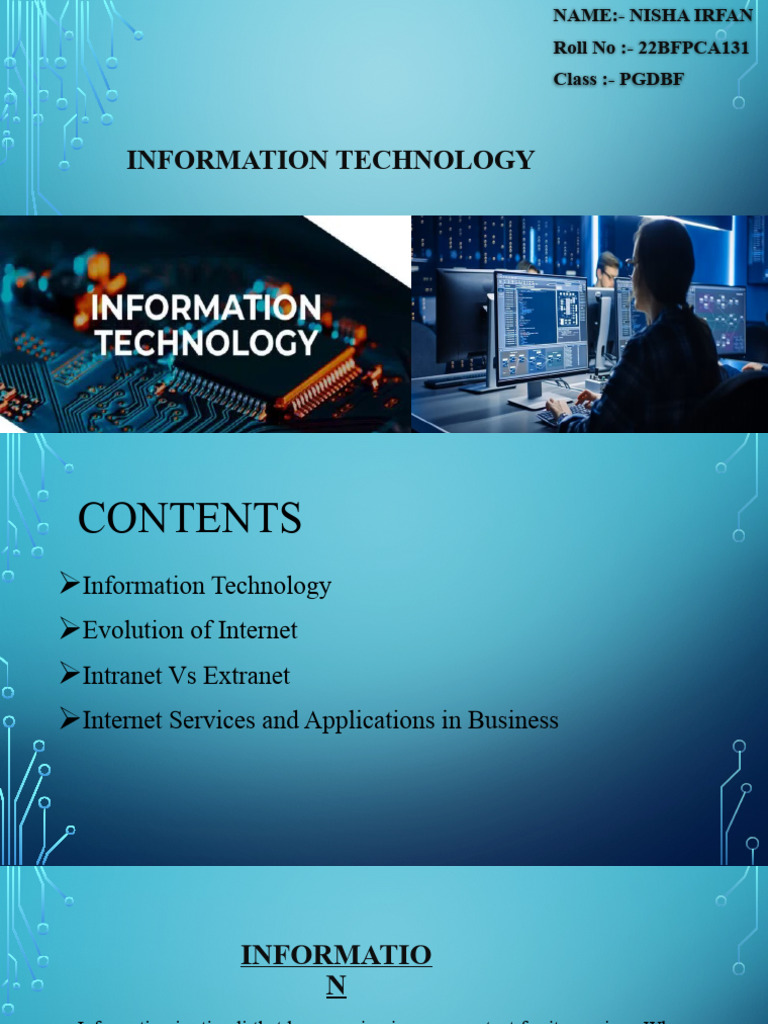 Information Technology | PDF | Computer Network | Internet