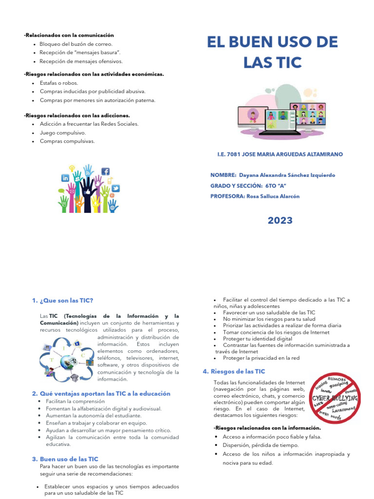 Diptico Del Tic 2 | PDF | Tecnología de información y comunicaciones | Internet
