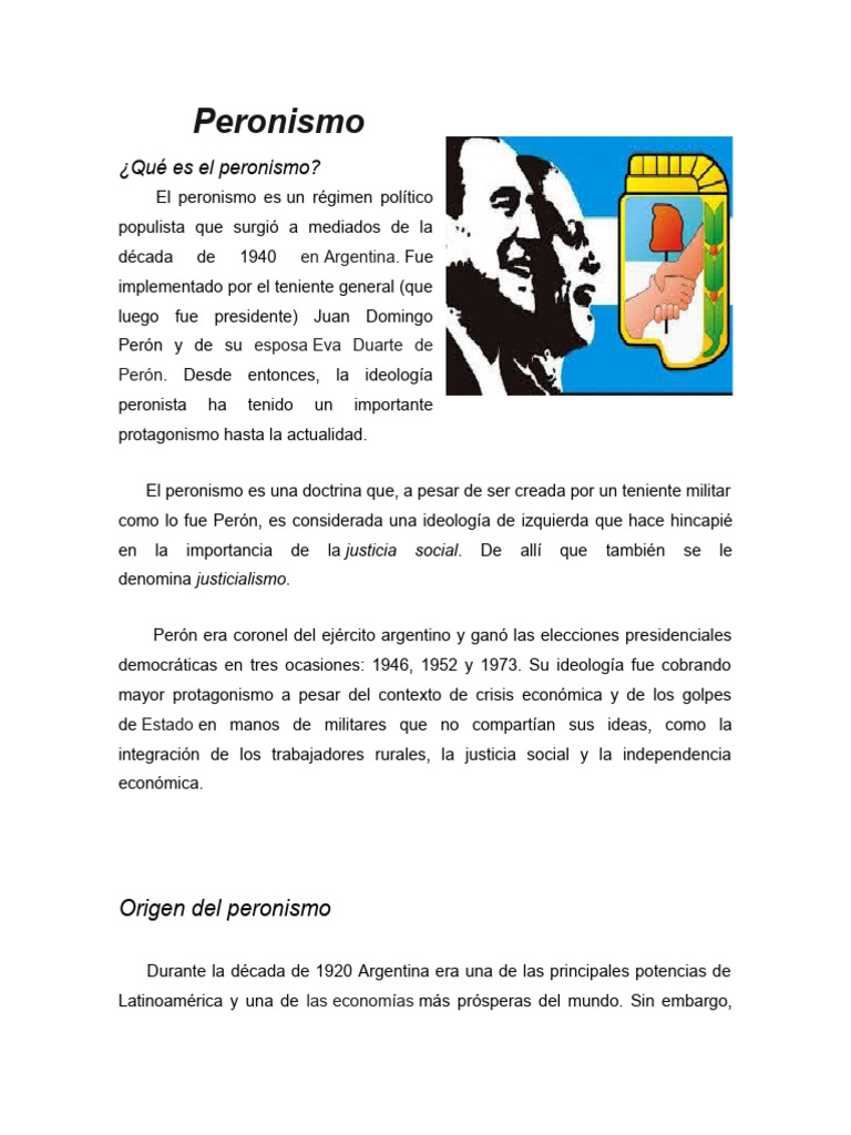 Peronismo | PDF | Gobierno | Argentina