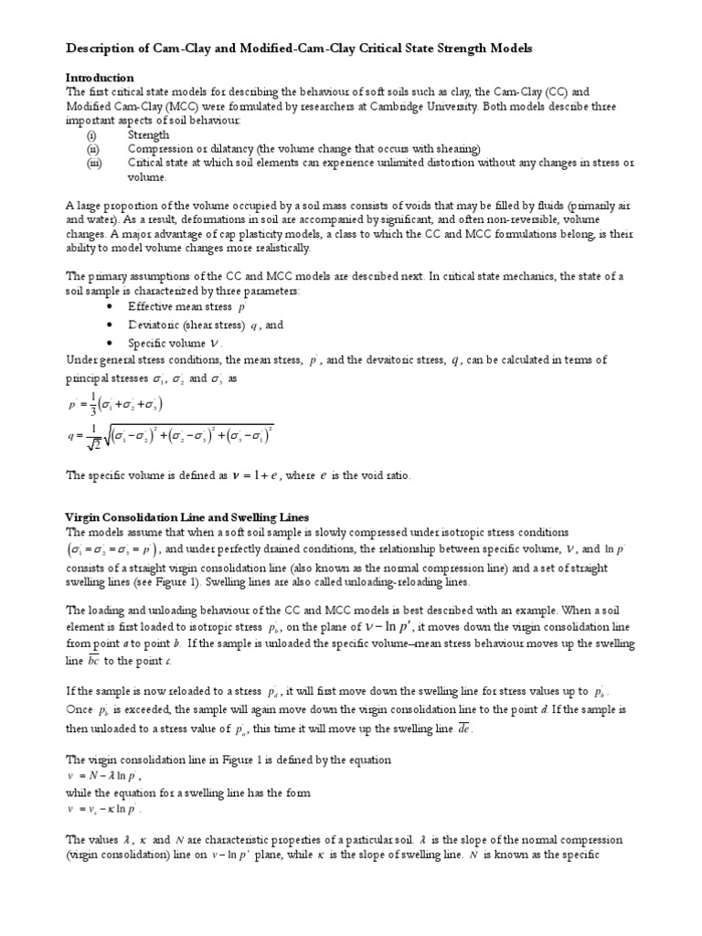 Cam Clay | PDF | Elasticity (Physics) | Yield (Engineering)