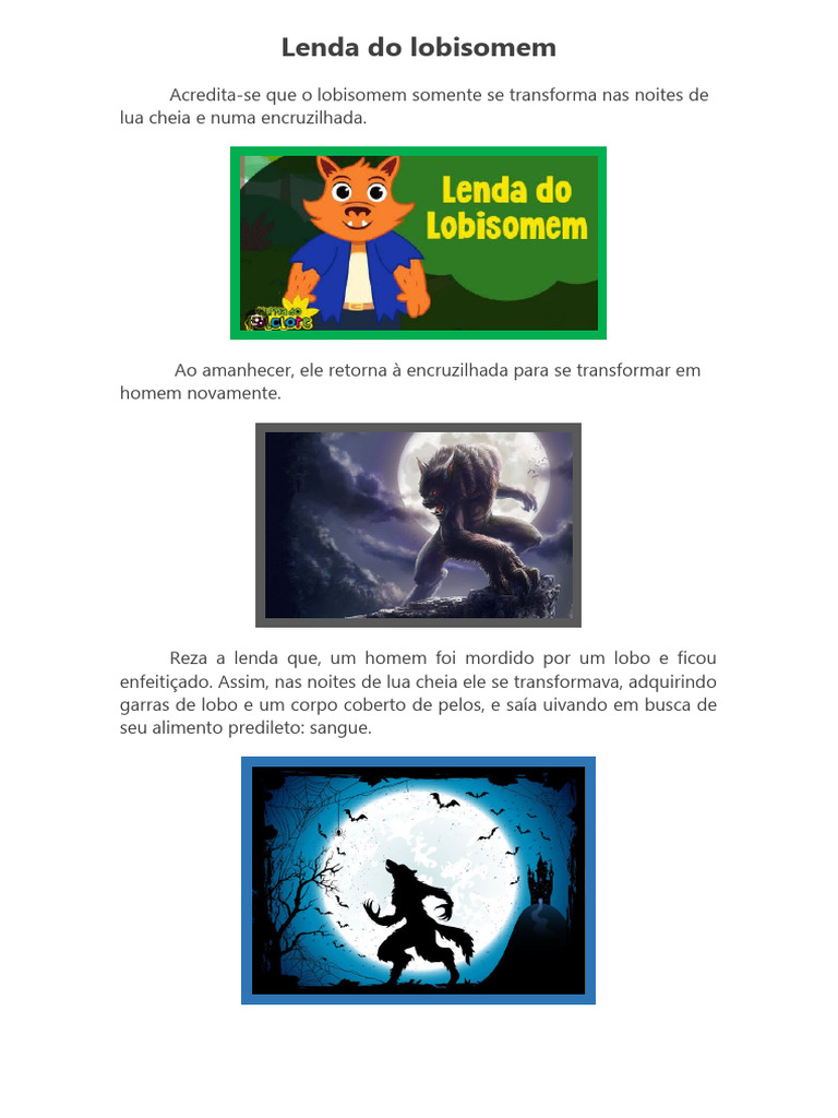 Lenda Do Lobisomem | PDF