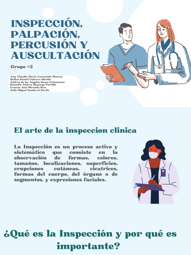 Inspección, Palpación, Percusión y Auscultación | PDF | Corazón ...
