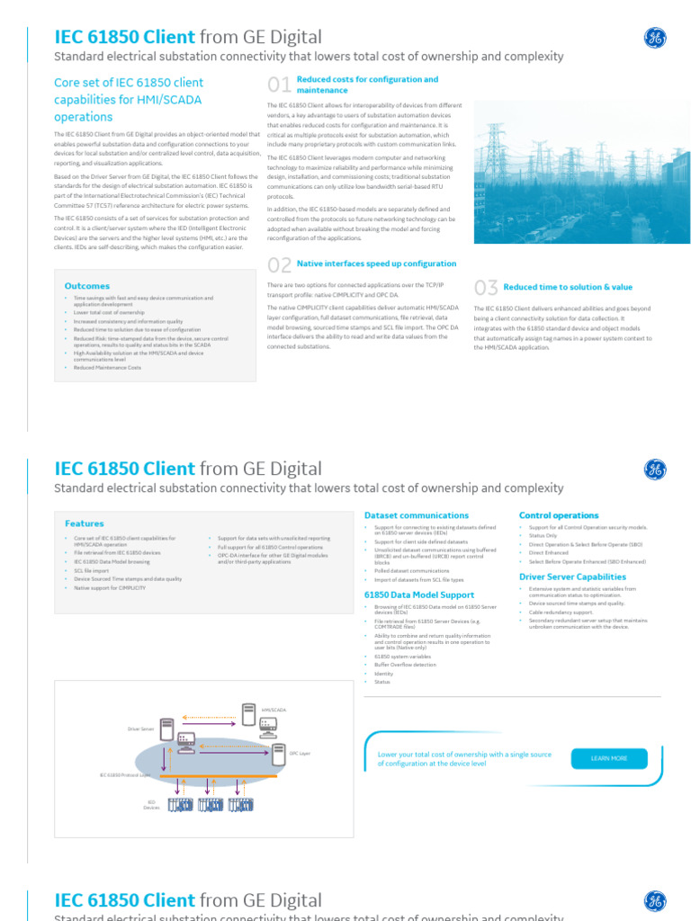 Iec 61850 Client From Ge Digital Pdf Scada Electrical Substation