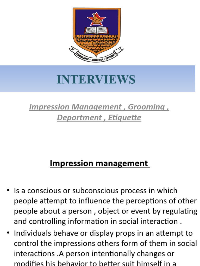 INTERVIEWS Impression Management | PDF | Job Interview | Psychological Concepts