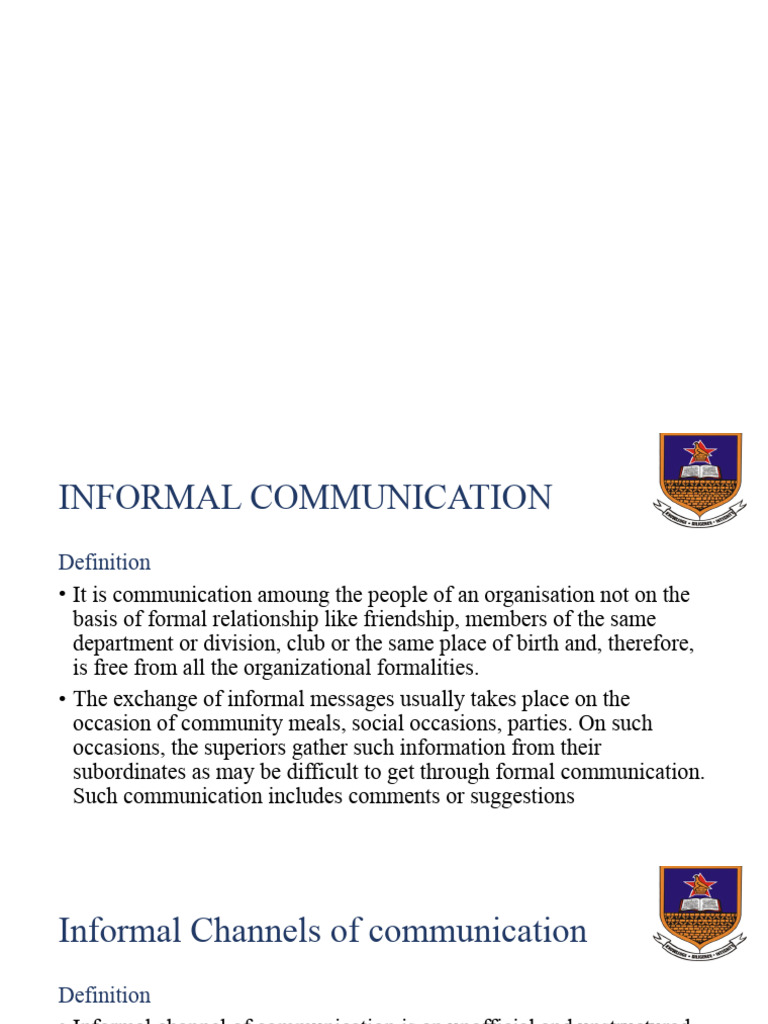 Informal Communication | PDF | Communication | Employment