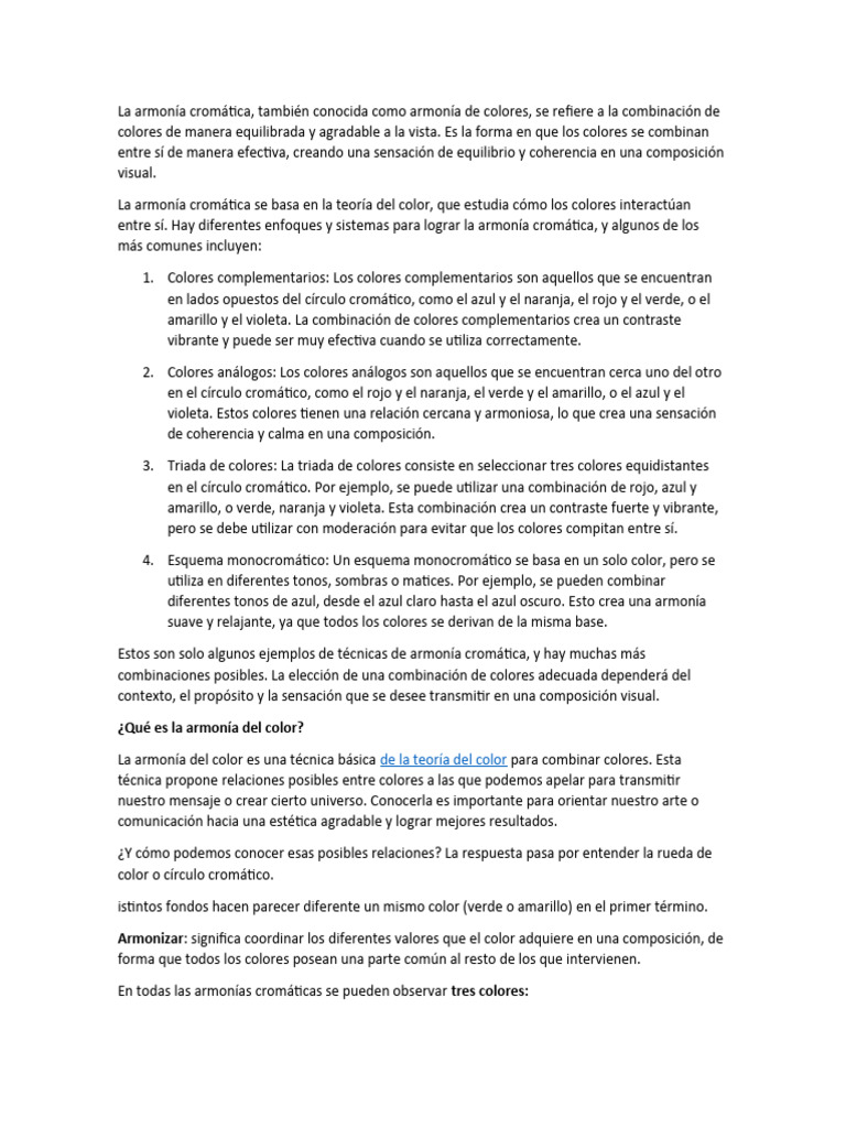 Guía Completa de Armonía Cromática | PDF | Color | Azul
