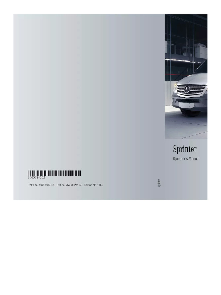 Manual de Instruções Mercedes-Benz Sprinter (2014) (338 Páginas) | PDF