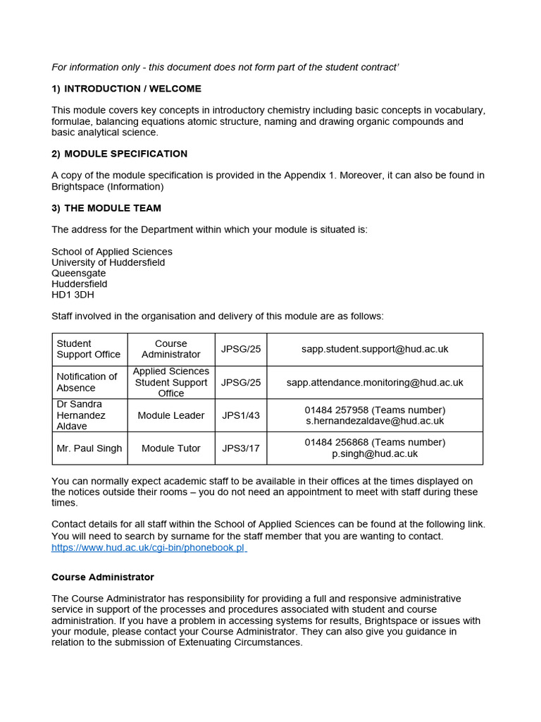 Introductory Chemistry Module Guide | PDF | Physical Sciences | Chemistry