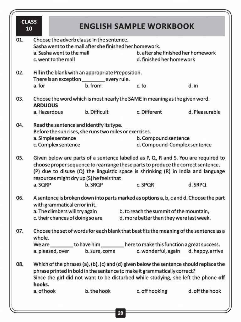 English Class 10 WB | PDF