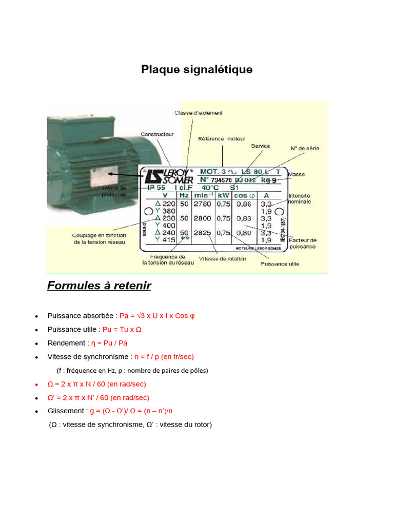 Plaque Signalétique | PDF