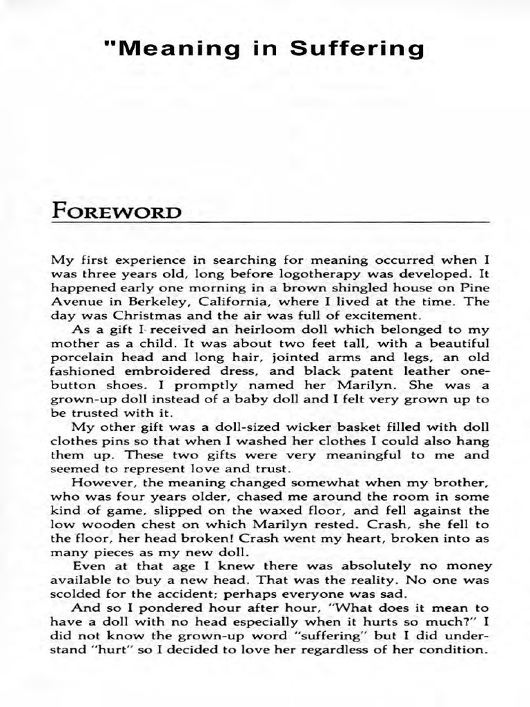 Meaning Suffering Lesepr | PDF
