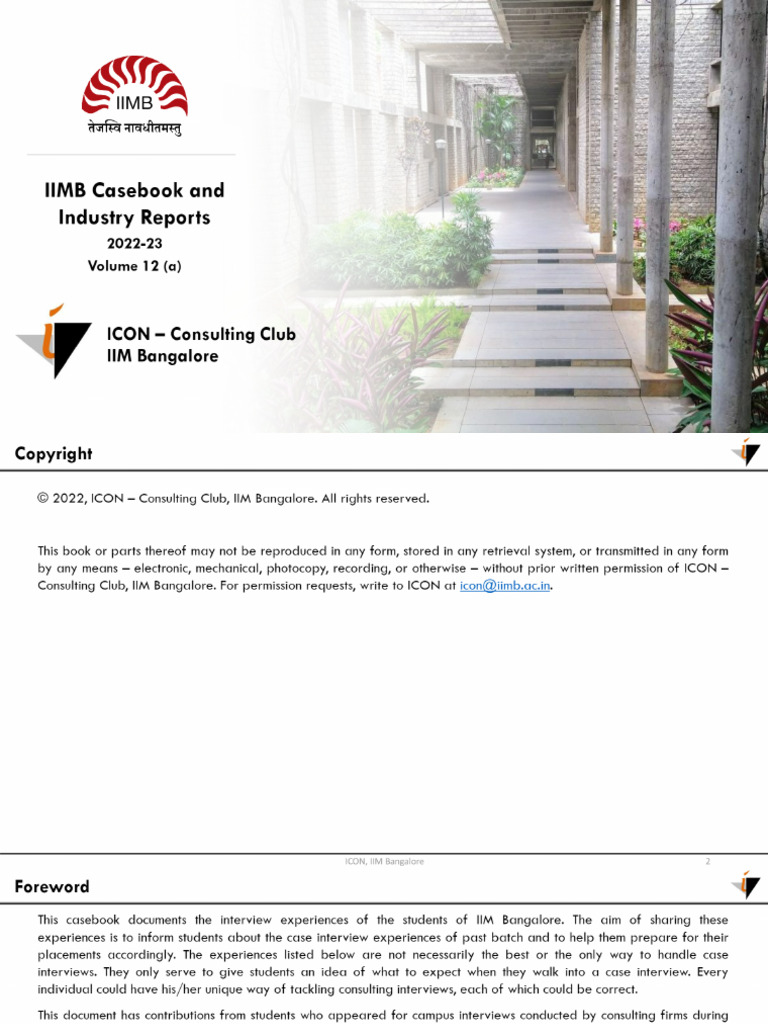 IIM B Casebook 2022-23 | PDF