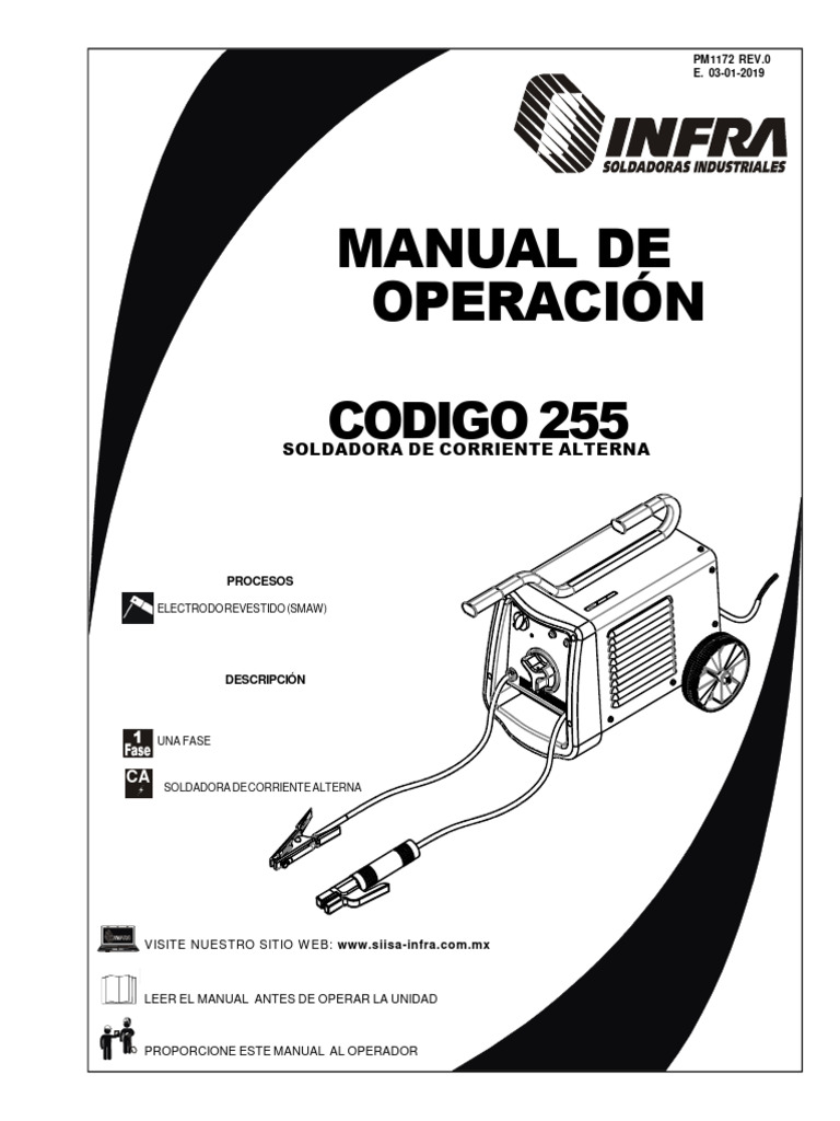 Manual de Soldadora CA Código 255 | PDF | Construcción | Soldadura