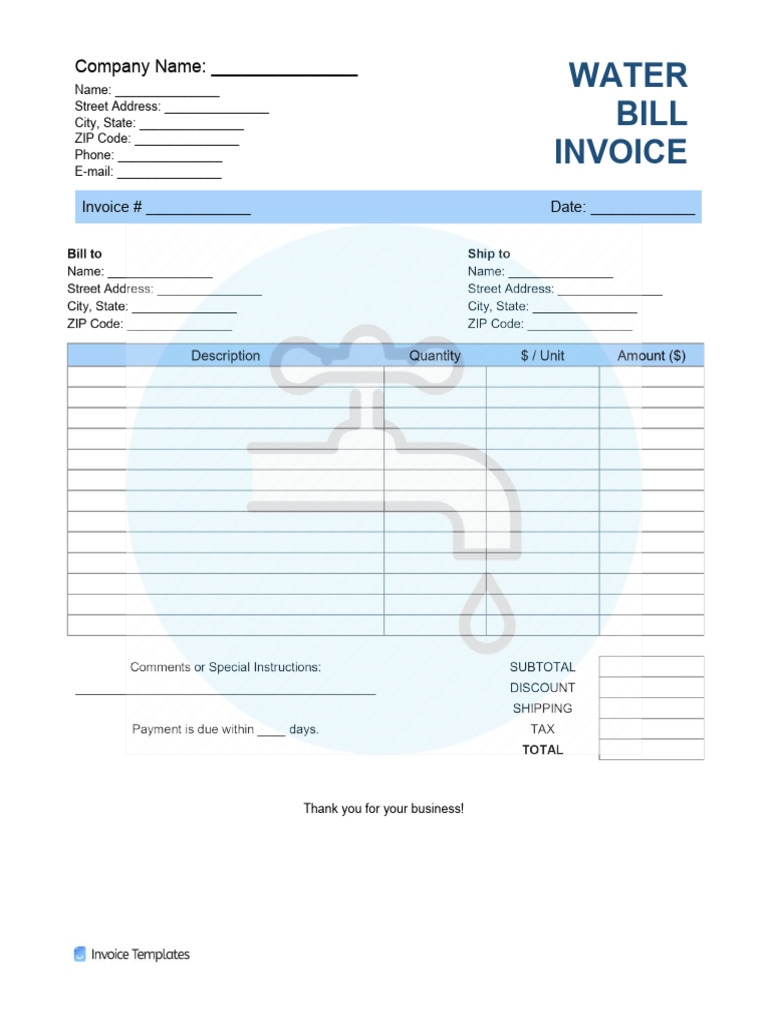 Water Utility Bill | PDF | Business