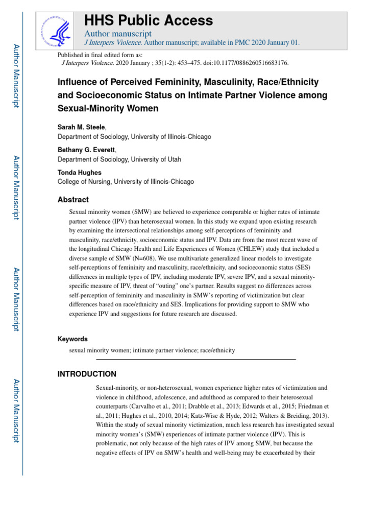 Influence of Perceived Femininity, Masculinity, RaceEthnicity | PDF ...