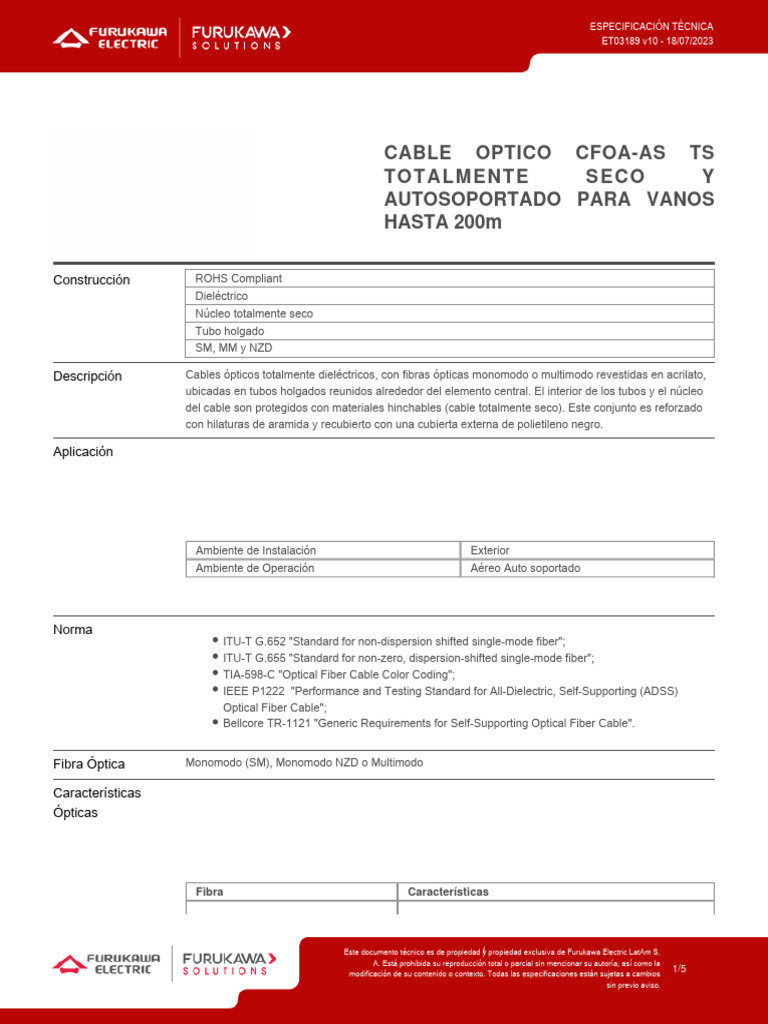 F.O Vanos 200 Metros | PDF | Fibra óptica | Color
