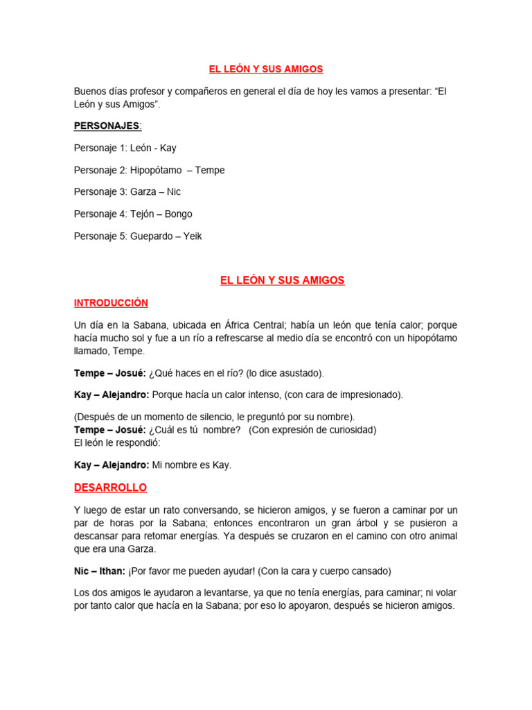 El Leon y Sus Amigos | PDF