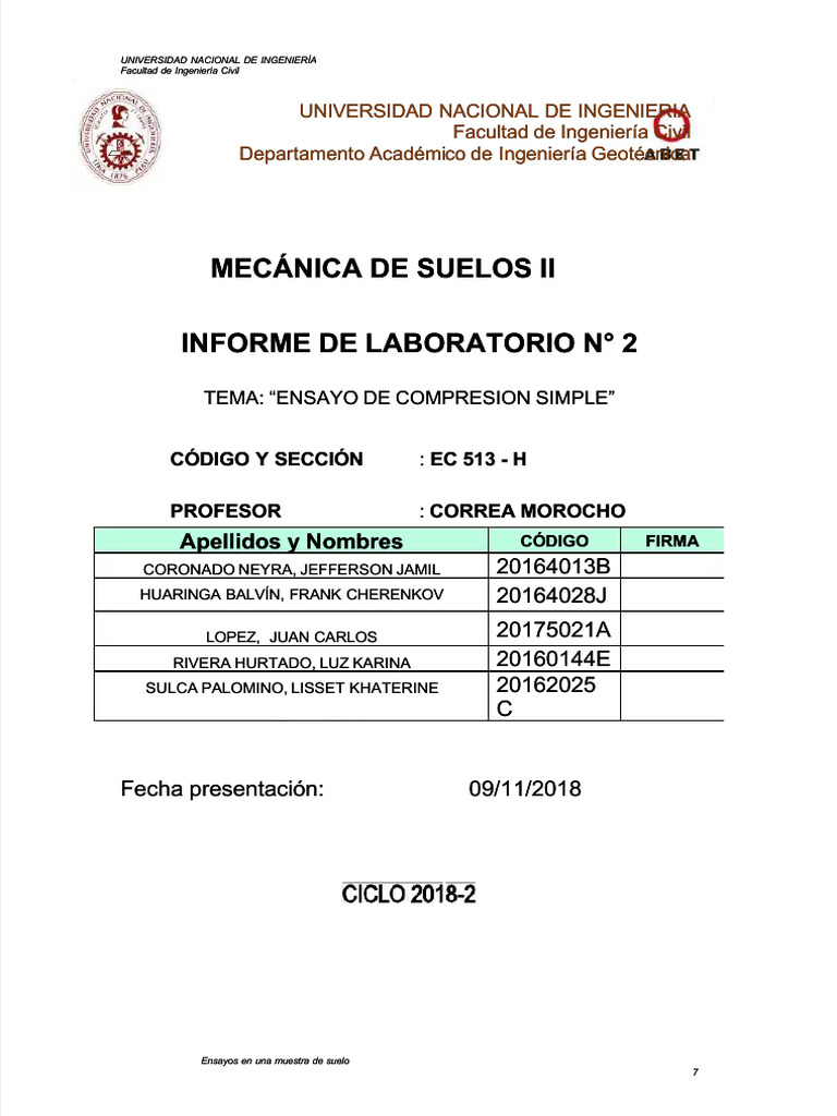PDF Laboratorio 2 Compresion Simple - Compress | PDF